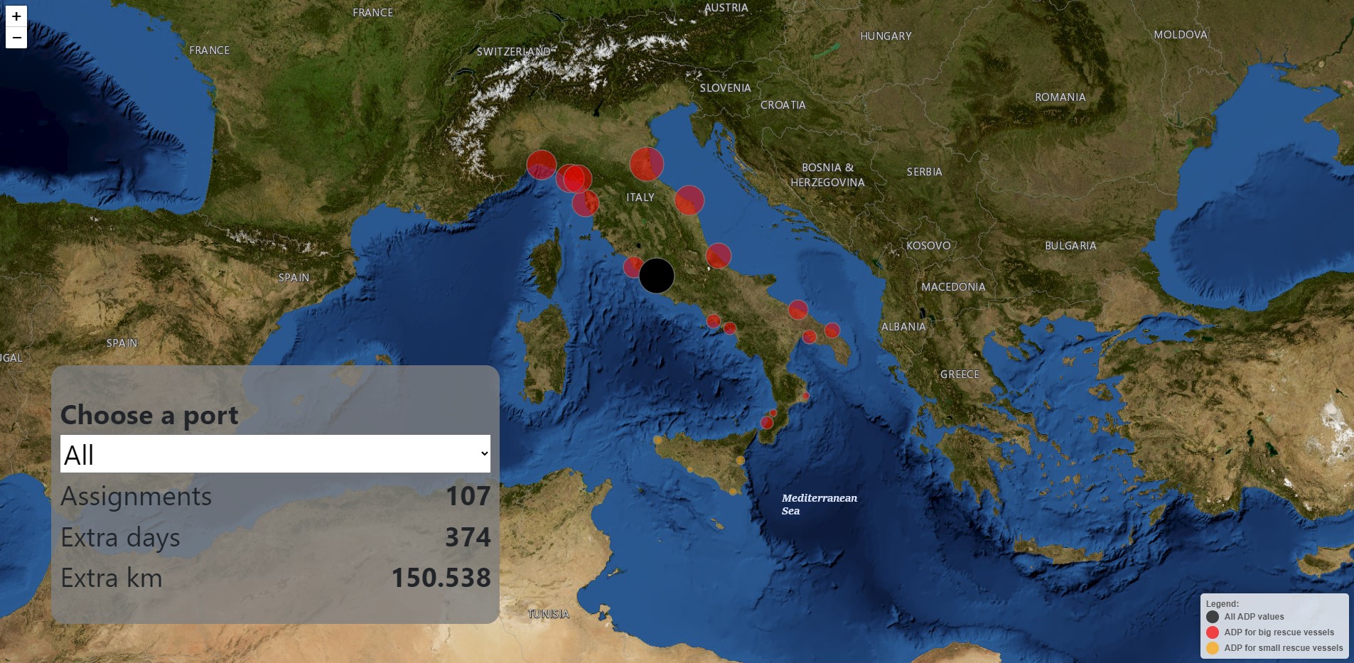 Analysis of distant ports for rescue ships: one year of mission lost ...